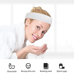 LALAFINA 48pcs Headband Skin Care Hair Band Face Washing Hair Hoop Facial Hair Bands Spa Hair Wrap Facial Head Bandana for Hair Spa Head Wraps Non-woven Fabric White Facial Mask Miss Sports