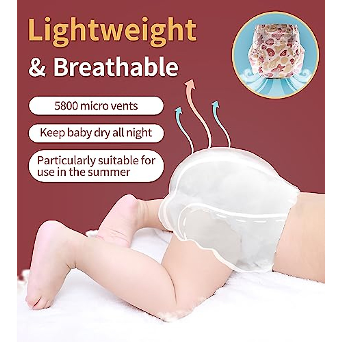 Capable Newborn Diapers Size 1, 120 Count, Triple Leak-Proof Baby Diapers, Hypoallergenic Disposable Diapers with Wetness Indicator, Extra-Absorbent, Light and Snug