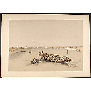 View of the Nile Looking Towards the Pyramids of Dashour and Saccara