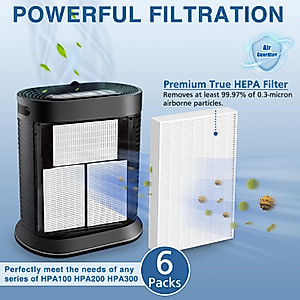6-Pack HPA300 Replacement Filter R for Honeywell HPA300 Air Purifi-ers, Fits HPA300, HPA090, HPA100, HPA200 Series, and HPA5300, HRF-R1 HRF-R2 & HRF-R3