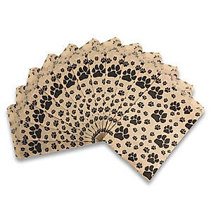 888 Display USA, Inc 100 pcs of 5” x 7” Pawprint/Kraft Paper Gift Bags – Shopping/Sales/Tote Bags