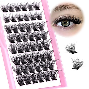 Self Adhesive Eyelashes Lash Clusters DIY Eyelash Extensions 48pcs Self Adhesive Individual Lash Extensions CD Curl Eyelash Clusters Lashes