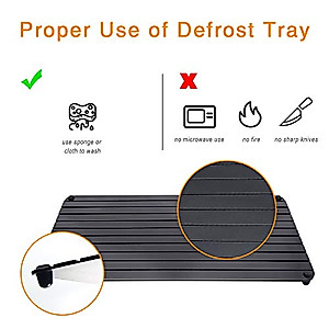 Coitak Defrosting Tray, Defroster for Defrost Frozen Food Quickly, Natural Way for Meat Defrosting, Large Size 13.8X7.8 inch