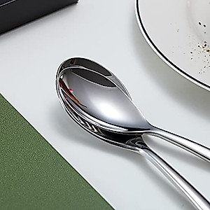 Teaspoons, 6 Piece Spoons Silverware, Stainless Steel Small Spoons, Tea Spoons for Home, Kitchen or Restaurant, Dishwasher Safe (Silver-6.6 Inches)