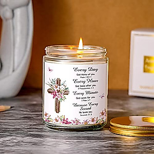 Christian Gifts for Women Lavender Scented Candle Inspirational Gifts for Women Soy Wax Candle for Home Religious Candles Birthday Candle Gifts for Women Friends Sister Teachers Coworkers