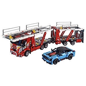 LEGO Technic Car Transporter 42098 Toy Truck and Trailer Building Set with Blue Car, Best Engineering and STEM Toy for Boys and Girls (2493 Pieces)