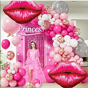 4pcs Lip Balloons Kiss Balloons Valentines Foil Balloons Gals Balloons Valentines Day Balloon Set for Lip Decoration Valentines Day Decorations Girls Night Galentines Party Decor