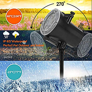 Christmas Holiday Lights Projector,Waterproof IP65 Indoor Outdoor Motion Remote Control 10W LED Projector, 16 Slides Holiday Light Party Outdoor Garden House Apartment Kids Room Night Light