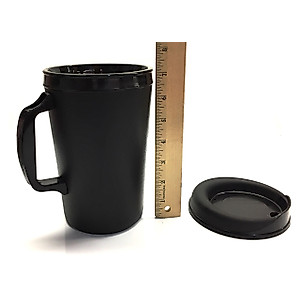 34 Oz ThermoServ Foam Insulated Coffee Mugs - Black