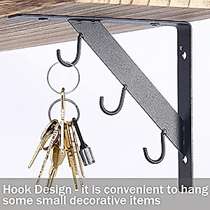 Corner Floating Shelves, Wood Wall Display Storage Shelves Set of 4, Rustic Wood Wall Shelves, Corner Shelf Wall Mount, Decorate for Living Room, Bathroom, Bedroom, Kitchen, Office