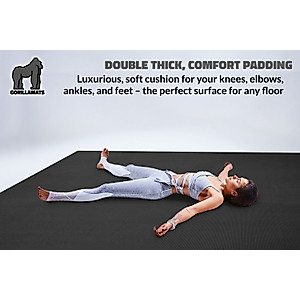Gorilla Mats Premium Large Yoga Mat – 6' x 4' x 8mm Extra Thick & Ultra Comfortable, Non-Toxic, Non-Slip Barefoot Exercise Mat – Works Great on Any Floor for Stretching, Cardio or Home Workouts