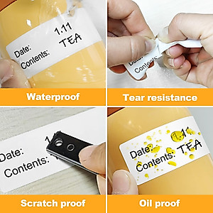 Labelebal 500pcs Food Labels,1 x 3 Inch Freezer Labels Removable for Food Containers, Mason Jar Labels, No Residue Food Storage Labels Perfect for Kitchen