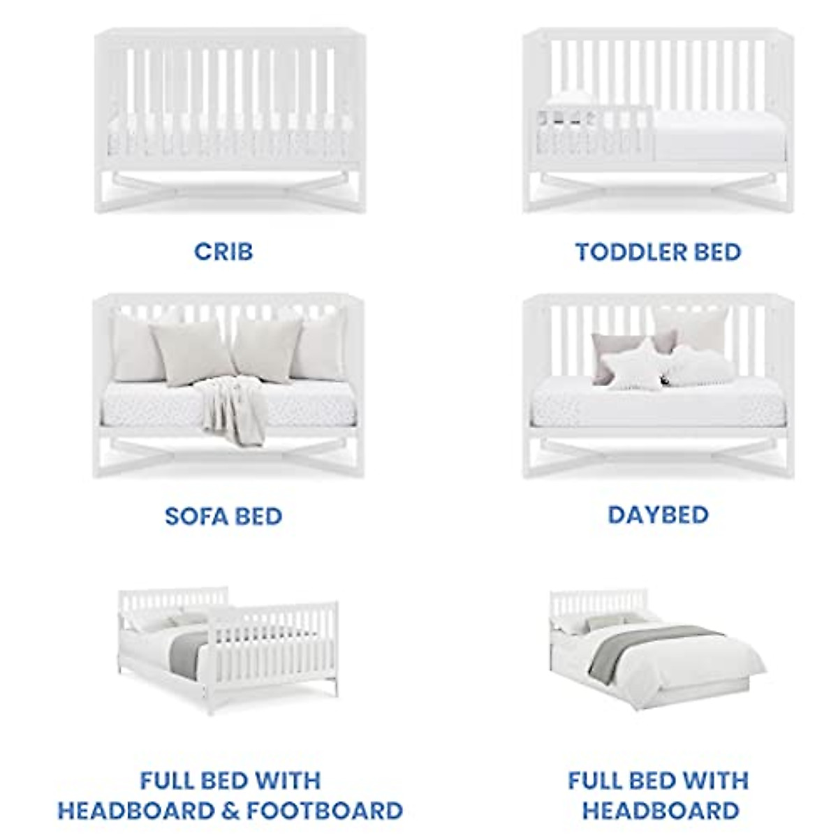 Delta Children Tribeca 4-in-1 Baby Convertible Crib, Bianca White