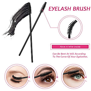 263 Pieces Disposable Makeup Applicators Kit, Includes 50 Disposable Eyeliner Brushes 100 Lipstick Applicators Lip Wands 112 Mascara Wands Eyelash Brush with Plastic Organizer Box