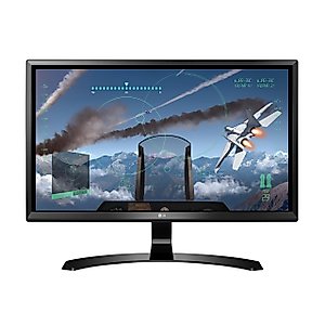 LG 24UD58-B Monitor 24" 4K Ultrafine (3840 x 2160) IPS Display, FreeSync, On-Screen Control, Screen Split 2.0, Game Mode, Black Stabilizer - Black