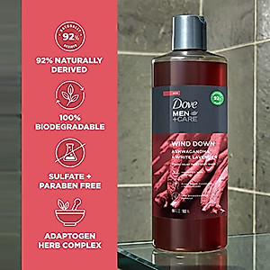 DOVE MEN + CARE Face + Body Wash For Men Wind Down Ashwagandha + White Lavender 18 oz 4 Count
