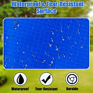 Giantex Trampoline Pad, 8ft 10ft 12ft 14ft Trampoline Replacement Safety Pad, No Holes for Pole, Waterproof Trampoline Accessories Spring Cover (12 Ft, Blue)
