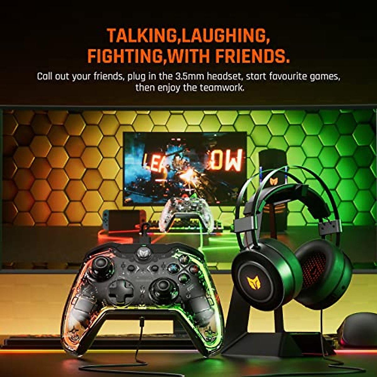 Wired Gaming Controllers, BIGBIG WON Rainbow Lite Controller for PS4 via R90 Game Controllers
