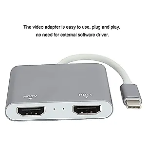 2 in 1 USB C Hub, Type C to HDMI Adapter Video Converter Docking Stations for Laptop Plug and Play