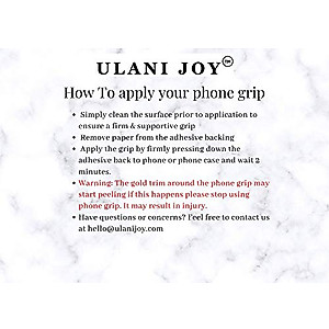 ULANI JOY Medium/Large Clear/White Agate Crystal Druzy Quartz Phone Grip Phone, Easy Grip for Large Phone| Fresh New Look | Stand Holder for Large Smart Phones and Tablets