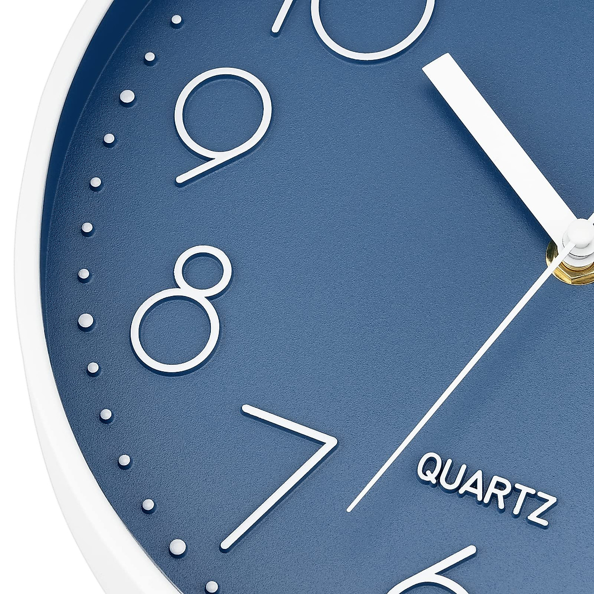 Foxtop 10 Inch Wall Clock Silent Non-Ticking Battery Operated Quartz Round Modern Simple Wall Clock Decorative for Bedroom Kitchen Home Office School (Cerulean)