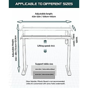 Subhtoh Adjustable Standing Desk Frame, Electric Standing Computer Desk Frame for Home Office Table Leg, Adjustable Height Stand Up Desk Base with Memory Controller,Sit Stand Desk Leg