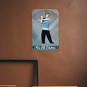Wii Fit Trainer Game Poster Metal Sign Tin Metal Retro Wall Decor for Home,Street,Gate,Bars,Club