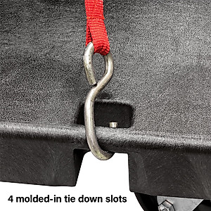 Akro-Mils Versa/Deck Push Dolly Cart with Wheels, Reinforced Plastic Platform Hand Truck with Removable Handle, 6" Non-Marking Polyurethane Casters, 2000-Pound Capacity, 24" x 48", Black R90182A1411