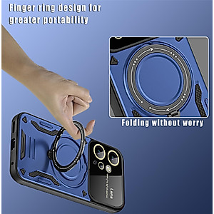 Ephoou Case for Xiaomi Redmi Note 12 4G with Ring Kickstand, Lens All-Inclusive Protection New Large Window Shockproof Anti-Scratch Armor Cover Case for Xiaomi Redmi Note 12 4G YD-Black