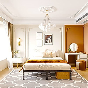 Vengarus 14 Inch Full Size Bed Frame,Platform Bed with Storage no Box Spring Needed Assembly Mattress Foundation,Black