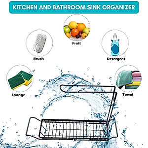 MK3 roll up Dish Drying Rack for Kitchen Counter , with Sponge Holder for Kitchen Sink Caddy Organizer Telescopic Storage Black