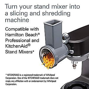 HAMILTON BEACH PROFESSIONAL 63247 Stand Mixer Specialty Attachment-Slicer and Shredder Set, GREY