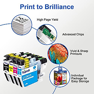 LC3013 High Yield 4 PKS Compatible Ink Cartridge Replacement for Brother LC3013 LC3011 Ink Cartridges BK/C/M/Y, Use for MFC-J491DW MFC-J497DW MFC-J690DW MFC-J895DW Printer