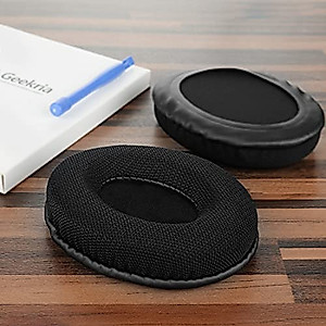 Geekria Comfort Mesh Fabric Replacement Ear Pads for Turtle Beach Ear Force XP500, XP400, XP300, XO Four, XO Three, XO ONE Gaming Headphones Ear Cushions, Ear Cups Cover Repair Parts (Black)