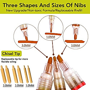 FUMILE Wood Burning Pen Set, 12PCS with 6PCS Scorch Pen Marker and Equipped with 6PCS Replacement Cores for DIY Wood Painting,Suitable for Artists and Beginners in DIY Wood Projects.