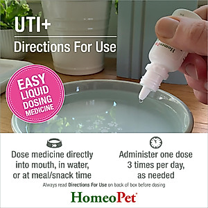 HomeoPet UTI Plus Urinary-Tract Relief, Supportive UTI Medicine for Dogs, Cats, and Other Pets, 15 ml