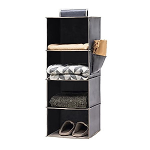 YOUDENOVA 4-Shelf Hanging Closet Organizer & Two 3-Shelf Separable Closet Hanging Shelves