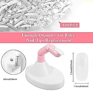 Practice Fingers for Acrylic Nails, Flexible Movable Fake Finger to Practice Fake Nails, 3PCS Adjustable Pink Nail Finger Practice, 1PC White Acrylic Finger Base and 100PCS White Nail Tips with Box