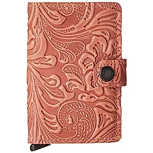 Secrid Mini Wallet Genuine Leather Ornament Rose Safe Card Case max 12 cards