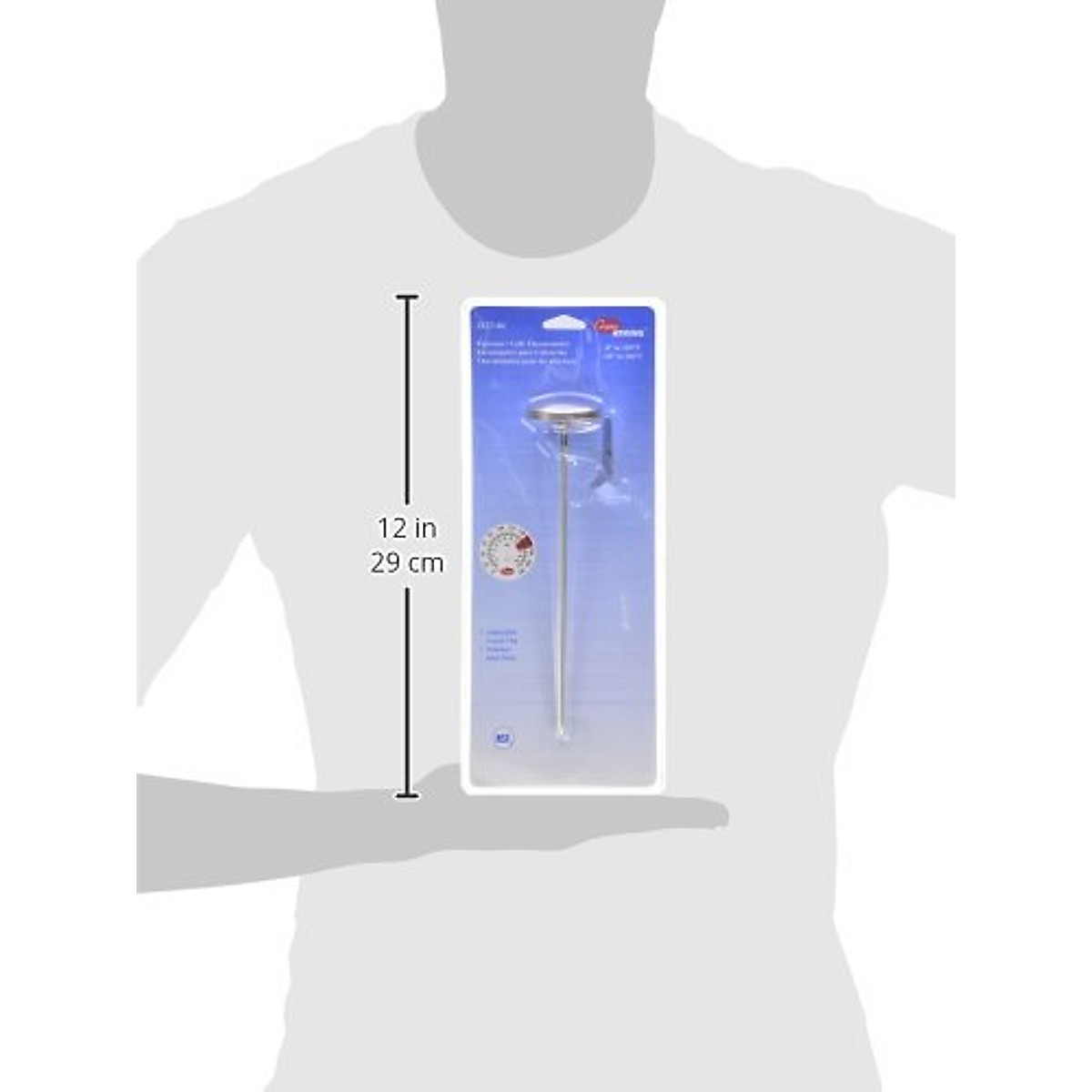 COOPER - 123186 Cooper-Atkins 2237-04-8 Stainless Steel Bi-Metal Espresso Milk Frothing Thermometer, -10 to 104°C