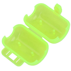 50 Pcs Plastic Fishing Hook Box Clamshell Fluorescent Yellow Squid Lure Hook Box Cover Case Fishing Accessory Tackle Box(Small)
