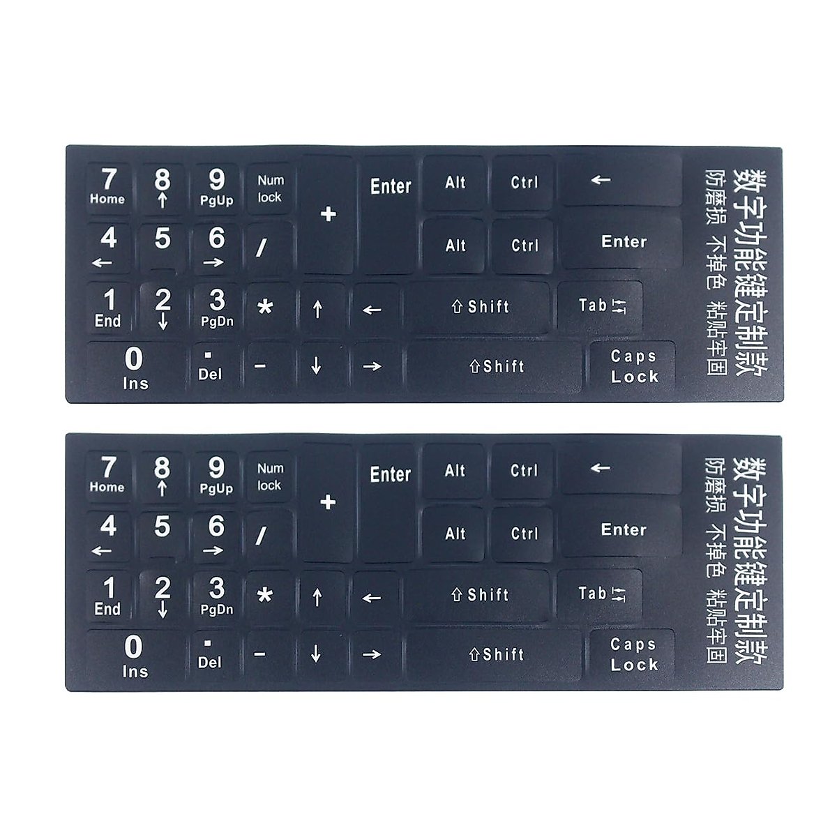 2PCS Matte Vinyl Number Keyboard Stickers, Numerals Keyboard Replacement Sticker with White Font on Black Background for Universal PC, Computer, Laptop, Desktop, Notebook Numeric Pad