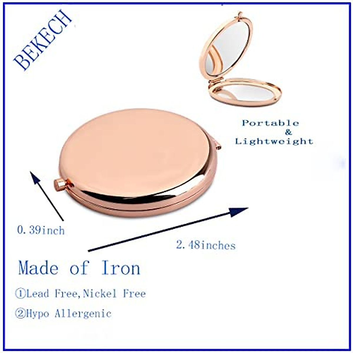 BEKECH Lion Movie Inspired Gift Inspirational Compact Mirror Run Learn from It or Learn from It Makeup Mirror for Women Girls (Lion Movie Mirror)
