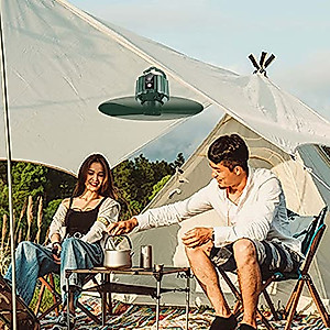 JHXZHAN 10400mAh tent fan light, canopy remote control ceiling fan, power bank, battery powered USB charging fan, suitable for fishing, outdoor, outing, camping, etc.