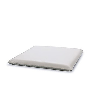 Square Memory Foam Seat Cushion,PU Leather Waterproof Cushion,Solid Color Washable Chair Pad Thicken Office Chair Cushion-White 40x40cm(16x16inch)