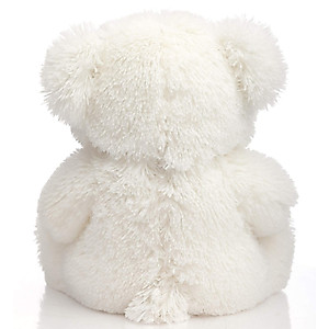 HollyHOME Teddy Bear Stuffed Animal Plush Bear with Red Bow Holding a Picture Frame Soft Plush Toy Christmas Valentine's Day Gift 12 Inches White