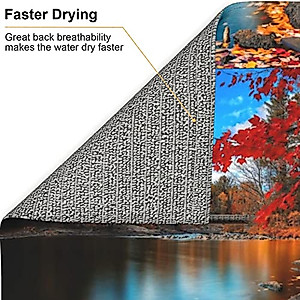 killarney national park Printed Drying Mat For Kitchen Ultra Absorbent Microfiber Dishes Drainer Mats Non-Slip Silicone Quick Dry Pad - 18 X 16inch