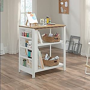 Sauder Miscellaneous Storage Kitchen Island, L: 31.50" x W: 32.88" x H: 36.00", White Finish