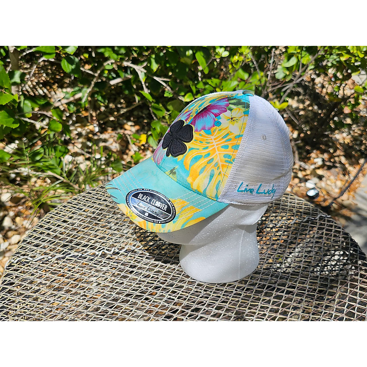 Black Clover Island Lu 5 - Black/Yellow/Tropical/White Mesh - Adjustable