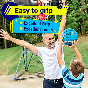 Senston 27.5" Kids Junior Basketball Balls Youth Size 5 Basketballs 27 inch Boys Game Ball Blue